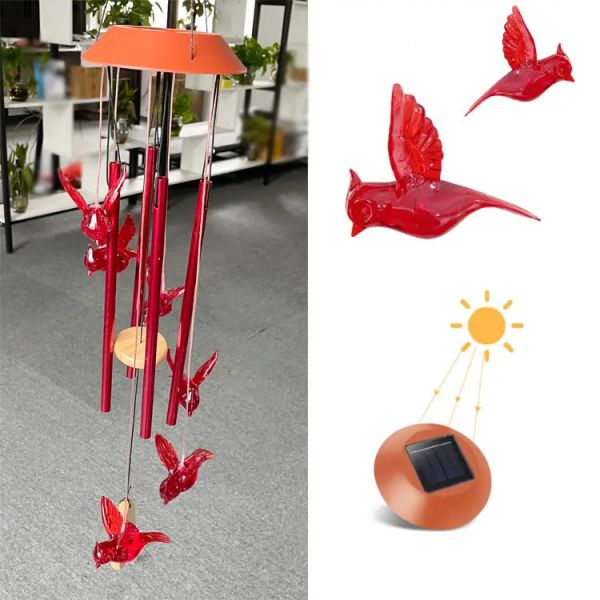 Quality Home Decor LED Solar Wind Chimes Light with Waterproof and Colorful Outdoor for sale