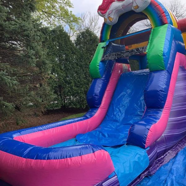 Quality Kids Inflatable Toys Rainbow Unicorn Trampoline Castle Inflatable Bounce House for sale