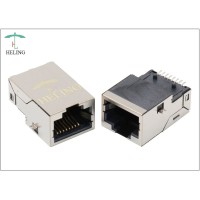 Quality Gigabit Surface Mounting Magnetic Modular Jacks Side Entry Brass Shielded Shell for sale
