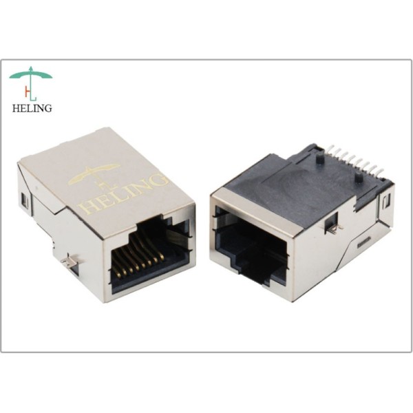 Quality Gigabit Surface Mounting Magnetic Modular Jacks Side Entry Brass Shielded Shell for sale