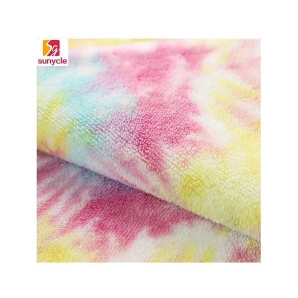 Quality Tie Dyed Rainbow Garment Soft Sherpa Fabric 240gsm 150D for sale