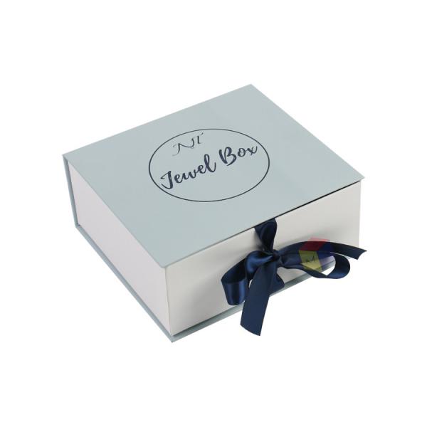 Quality Custom Jewelry Packaging Box Bracelet Gift Box With Matt Lamination And Ribbon Closure for sale