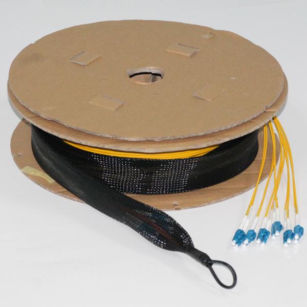 Quality 12 Cores Pre Terminated Fiber Optic Cable LC UPC To LC UPC Multimode OM3 for sale