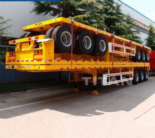 Quality Long Distance Hauling Tri-Axle Container Flatbed Semi-Trailers with 50T Load for sale