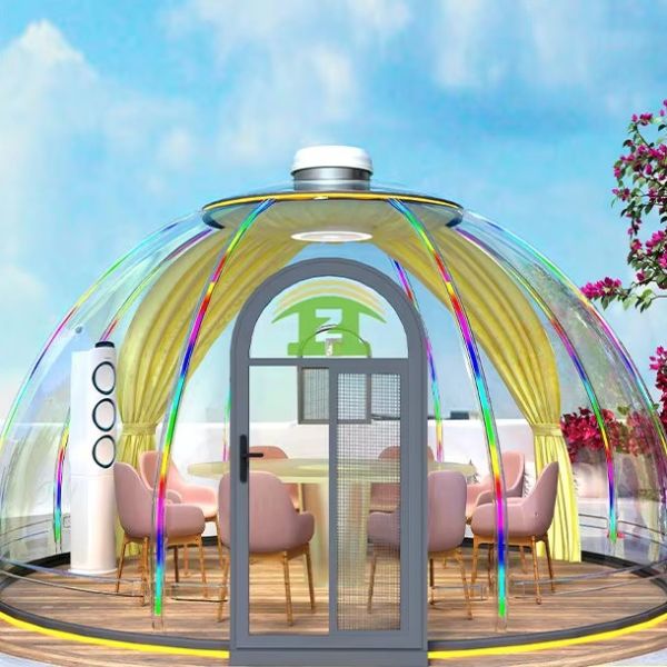Quality Hot Sale Modern Style Dome-shaped Outdoor Mobile Starry Bubble House Green PC Steel Container Houses Villa Hotel Park for sale