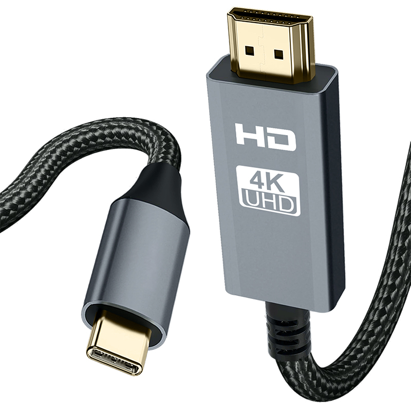Quality 1M 2M 3M Nylon Braided 4K 30Hz HDMI to USB C to HDMI Converter Adapter Cable for sale
