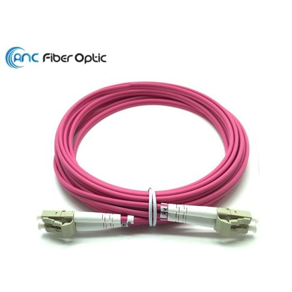 Quality LC To SC Fiber Patch Cable Violet OM4 50 / 125 Duplex Bend Insensitive for sale