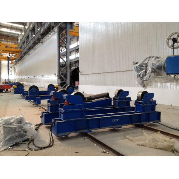 Quality Self Aligned Welding Rotator with 60 Ton Driving Capacity Blue RAL5012 and 18m Control Cable for Pipe and Tank Welding for sale