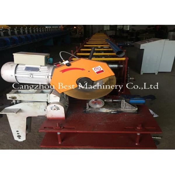 Quality Hydraulic Decoiler Cassette Round Pipe Down Spout Roll Forming Machine PLC Control for sale