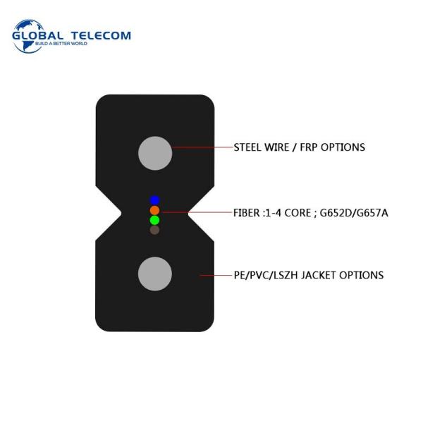 Quality OEM LSZH FTTH Drop Fiber Optic Cable 1 Core G625D G657A1 G657A2 for sale