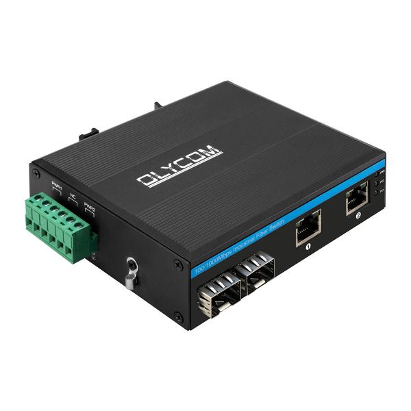 Quality Gigabit Industrial Network Switch 100/1000M Fiber Ethernet Unmanaged Din Rail for sale
