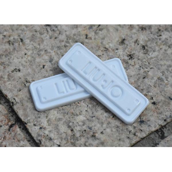 Quality Degradable 2mm garment TPU Clothing Labels With Mould Embossed Logo for sale