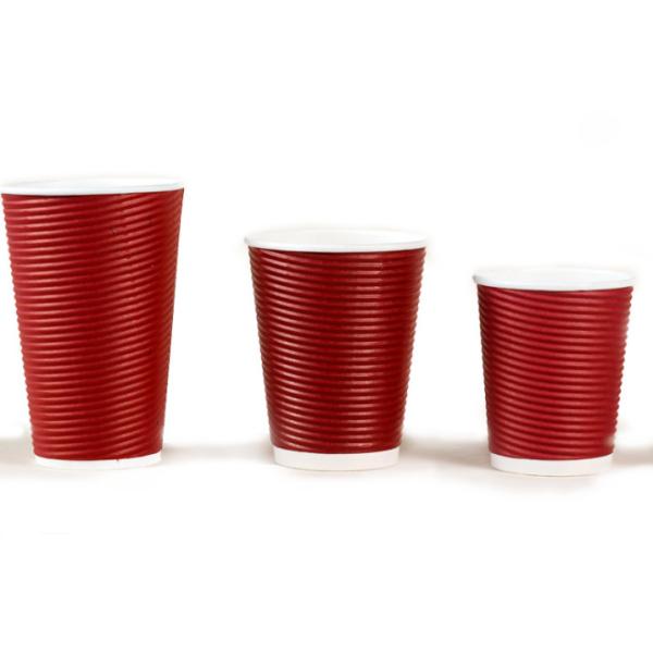 Quality 16oz Milk Tea Disposable Double Wall Biodegradable Kraft Paper Cups for sale