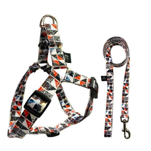Quality No Pull Dog Harness Set Adjustable Designer Dog Harness Leash Set for sale