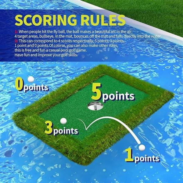 Quality Customized Floating Golf Green for Pools Heat-transfer Printing and OEM Logo for sale