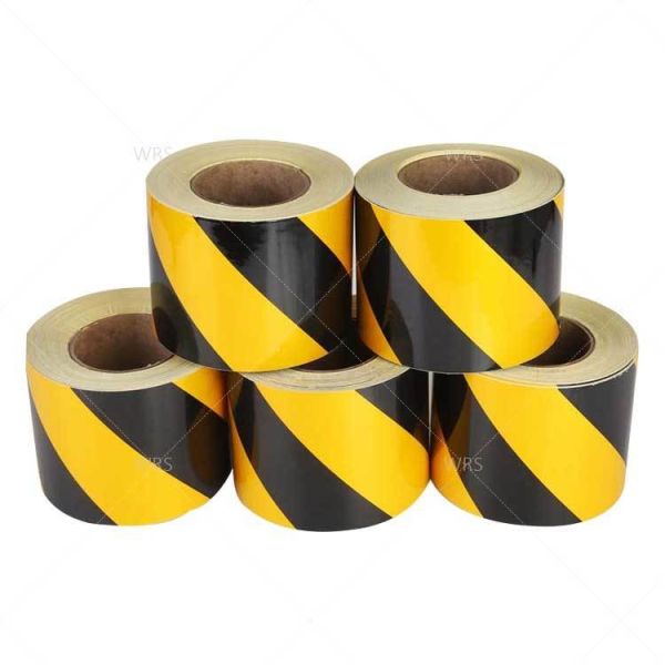 Quality Black Yellow Adhesive PVC Reflective Tape Sticker 50MM Width 1-3 Years Lifespan CN FUJ for sale