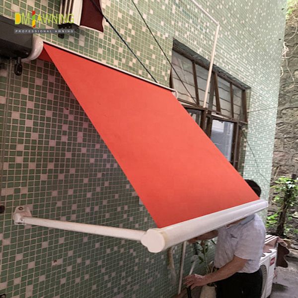 Quality Aluminum Drop Arm Electric Retractable Window Awnings Remote Control for sale