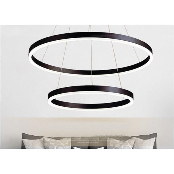 Quality Lighting Area 25m2 Acrylic Aluminum Modern Circular Ring Chandelier for sale