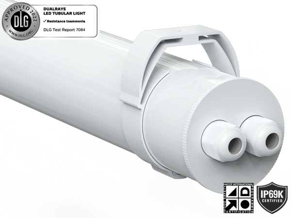Quality IP69K IP66 TB7 Super LED Tubular Light with DIP Switchable Power/3CCT/3-phase 160LPW Efficiency for sale