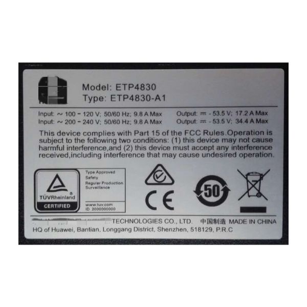 Quality 220V/-48V Frame Rectifier for Transmission Equipment ETP4830-A1 220V/-48V Power for sale