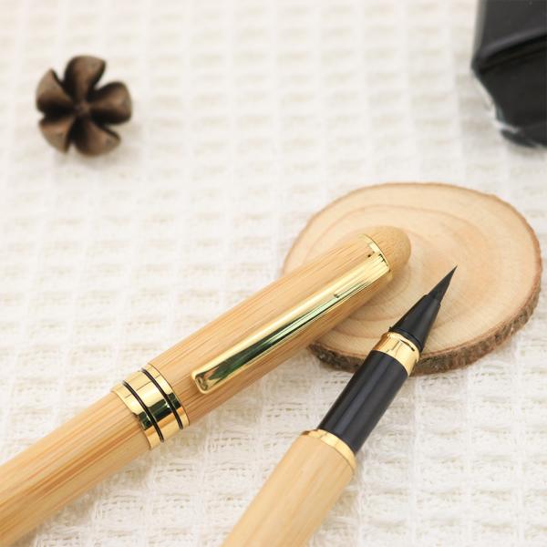 Quality Natural Color Creative Stationery Bamboo Barrel Pen Style Convenient Brush Pen for sale
