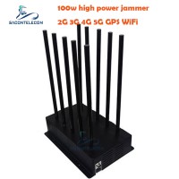 Quality 100W High Power 5G Signal Jammer Blocker with 10 Bands and 40m Radius for Indoor for sale
