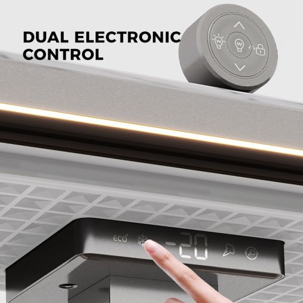 Quality 150L Home Smart Embedded Adjustable Ice Table Bottom-Freezer Double Door Fridge for sale