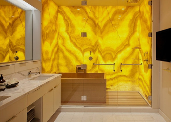 Quality Yellow Onyx Bacstone Glass Panel 1-2MM Thin Stone for sale