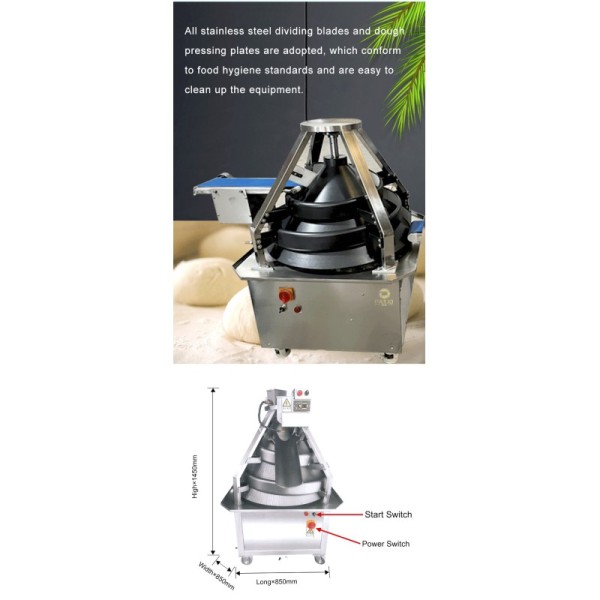 Quality Efficiency 380V 50HZ New Bakery Production Line Automatic Cone Dough Rounder Machine 8000pcs/hour for sale