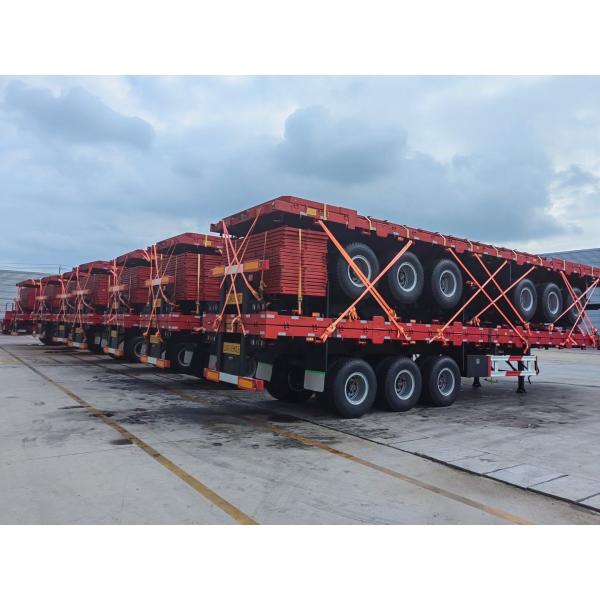 Quality Tri Axle 2/3/4 Axle Container Cargo flat bed semi trailer 40 Ton 20/40 FT for sale