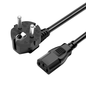 Quality C13 EU Power Cable 3-Pin 16A AC Extension Cable for Computer IEC Female End Type for sale