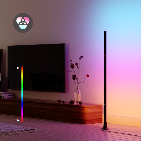 Quality Wifi RGBIC Multi Color LED Corner Floor Lamp With Music Sync OEM ODM for sale
