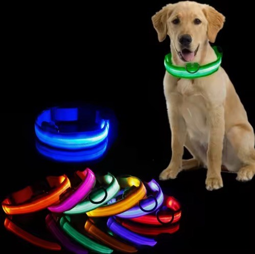 Quality Adjustable Waterproof Flashing Light Up Dog Collar for Nighttime Walking for sale