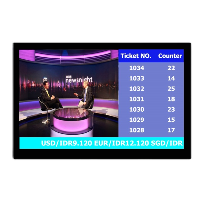 Multimedia Player Box for Queue Number LCD Display