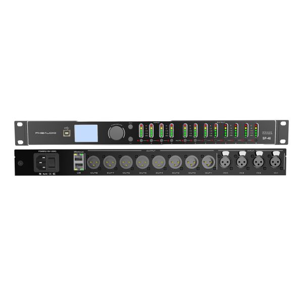 Quality 4 In 8 Out PA Speaker Management Processor AGC DSP Audio Mixer With FIR for sale