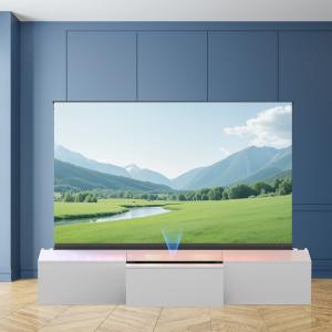 Quality UST Projector Laser TV Cabinet White Smart TV Cabinet Luxury Motorized TV for sale
