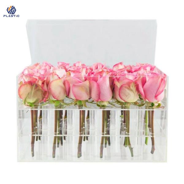Quality Home Organization Flower Rose Acrylic Storage Box Easy Clean Customized for sale