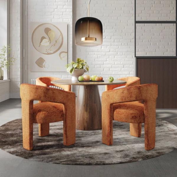 Quality Modern 6 Person Round Dining Room Sets With Wooden Chairs for sale