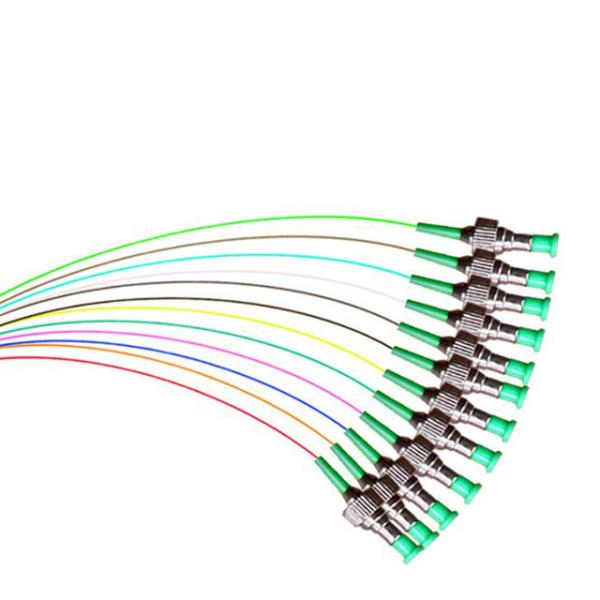 Quality PVC LSZH Outer Fiber Optic Pigtail 12 Cord Fibers Unjacketed Color Coded Optical for sale