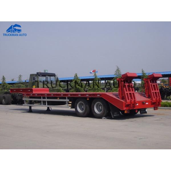 Quality 2 Axles Low Bed Semi Trailer 20-40 Tons Machine Loading Spring Steel Suspension for sale