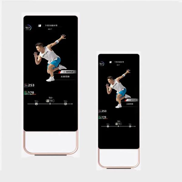 Quality LCD Screen Interactive Home Gym Mirror Floor Standing For Exercise Sport ODM for sale