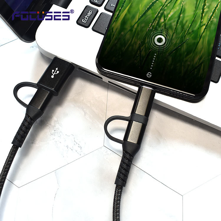 Quality PD 60W Nylon Braided Lightning Cable Fast Charging 4 In One USB Cable for sale
