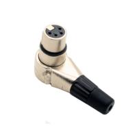 China Angle 90 Degree XLR 4pin female socket Connector factory
