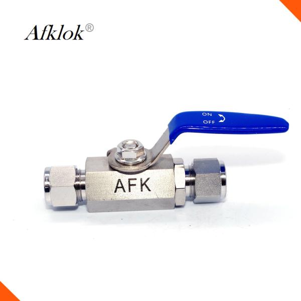 Quality One Piece Two Way Ferrule Ball Valve Stainless Steel 1000Psi for sale