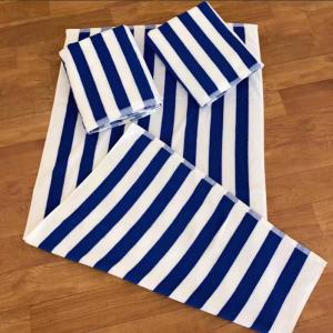 Quality Customize Cotton Blue And White Striped Towels Long Lasting easy cleanup for sale