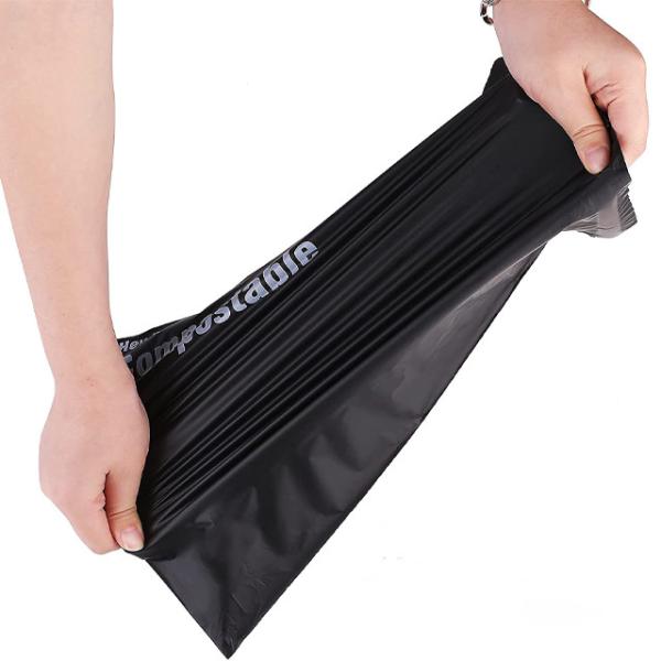 Quality Black Compostable Mailing Bags Custom Poly Mailer Bags No Chemicals for sale