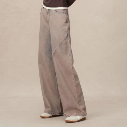 Quality High-waisted straight-leg denim trousers for sale