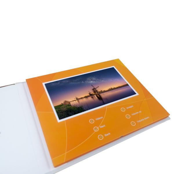 Quality CMYK printing Soft Cover LCD Video Brochure LCD Book Video Folder for Business for sale