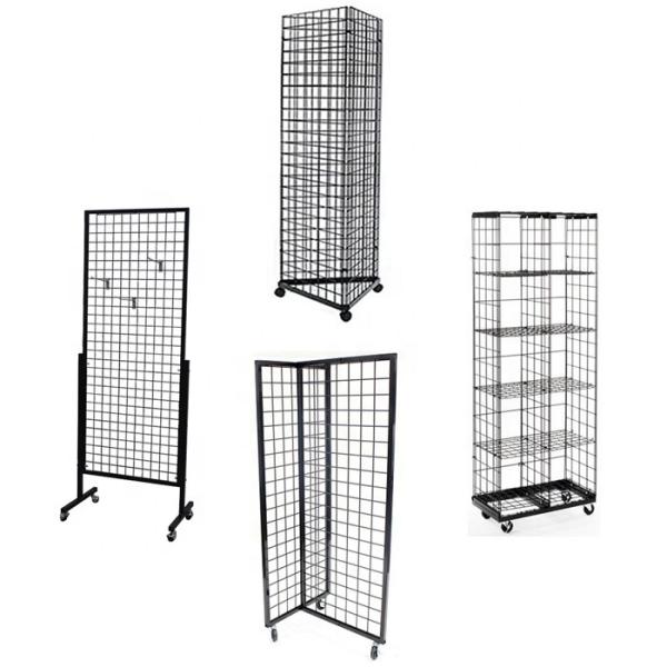Quality Metal Black Wire Grid Display Racks Gridwall Panel Merchandise Hardware Display for sale
