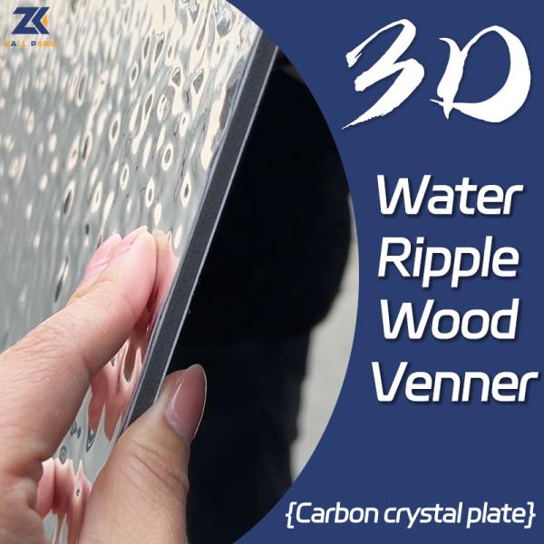 Quality 3D Water Ripple Board Eco Friendly Bamboo Charcoal Wood Veneer for sale